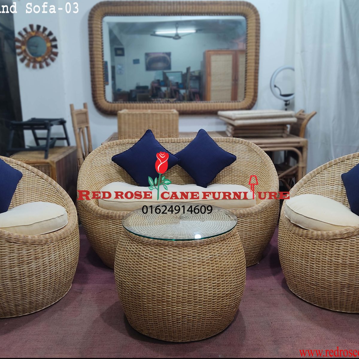Round Sofa - Red Rose Cane Furniture & Interior