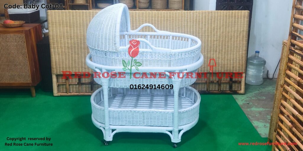 Code : Baby Cot-08 - Red Rose Cane Furniture & Interior