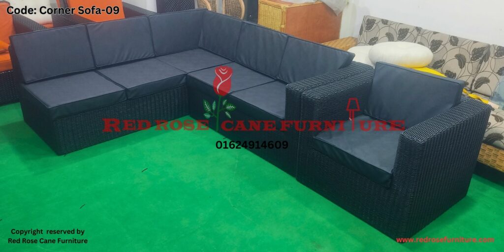 Code: Corner Sofa-09 - Red Rose Cane Furniture & Interior
